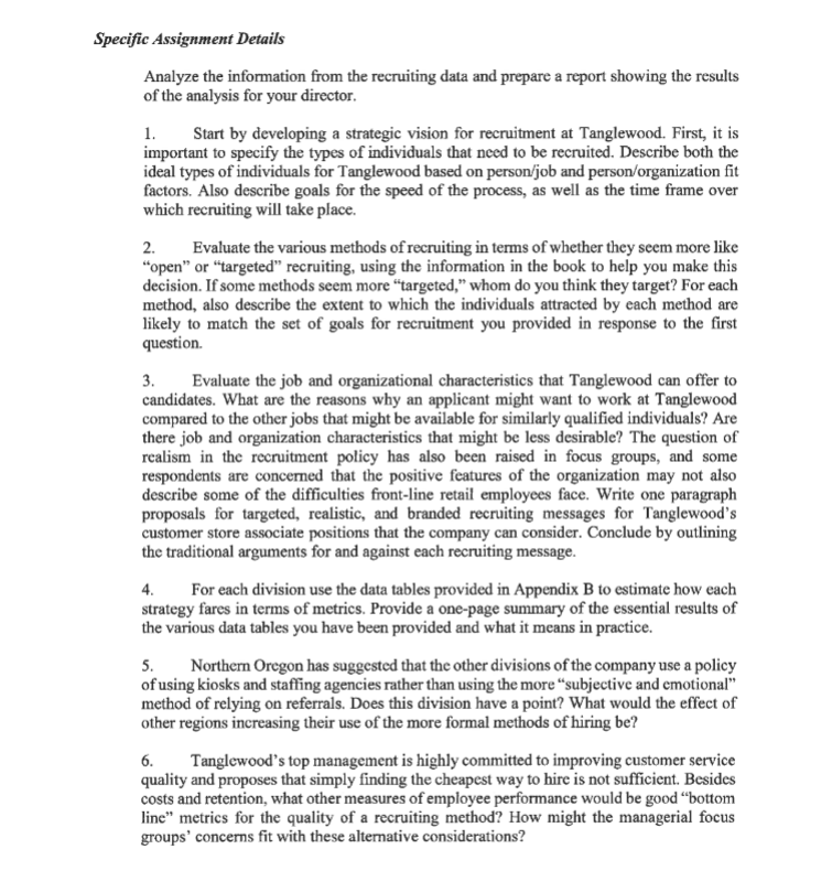 Solved APPENDIX B: RECRUITING YIELD DATA | Chegg.com