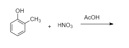 Solved ОН CH3 + HNO3 AcOH | Chegg.com