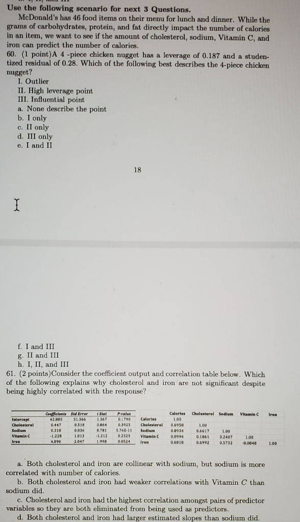 Solved Use the following scenario for next 3 Questions. | Chegg.com