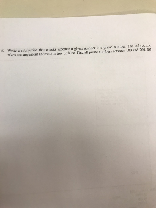 Solved 6 Write A Subroutine That Checks Whether A Given