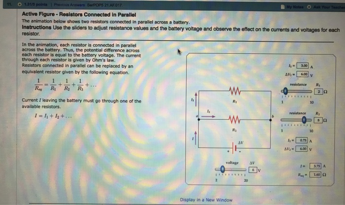 Solved Active Figure-Resistors Connected in Parallel The | Chegg.com