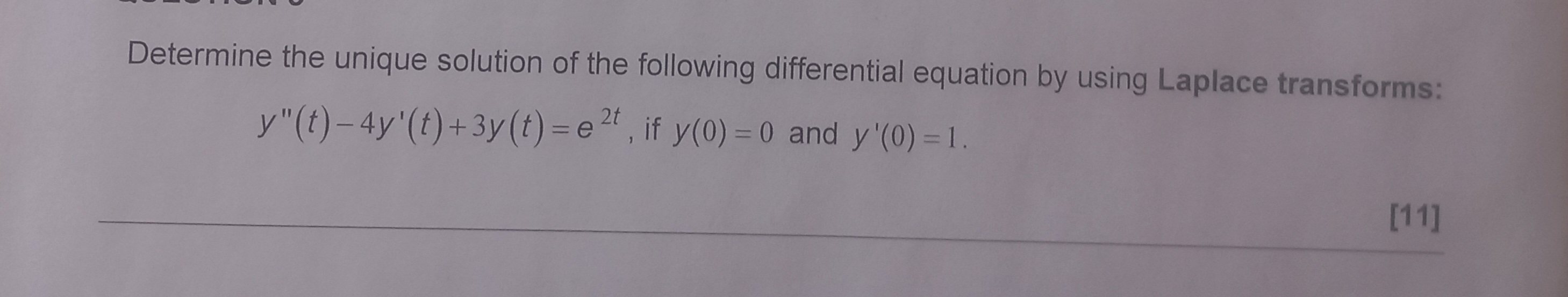 Solved Determine the unique solution of the following | Chegg.com