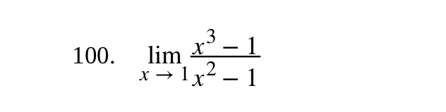 Solved limx→1x3-1x2-1 | Chegg.com