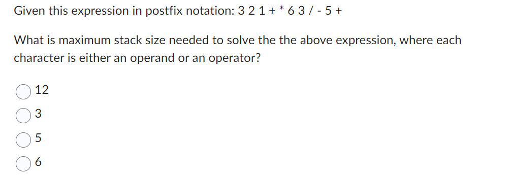 Solved Given this expression in postfix notation: | Chegg.com