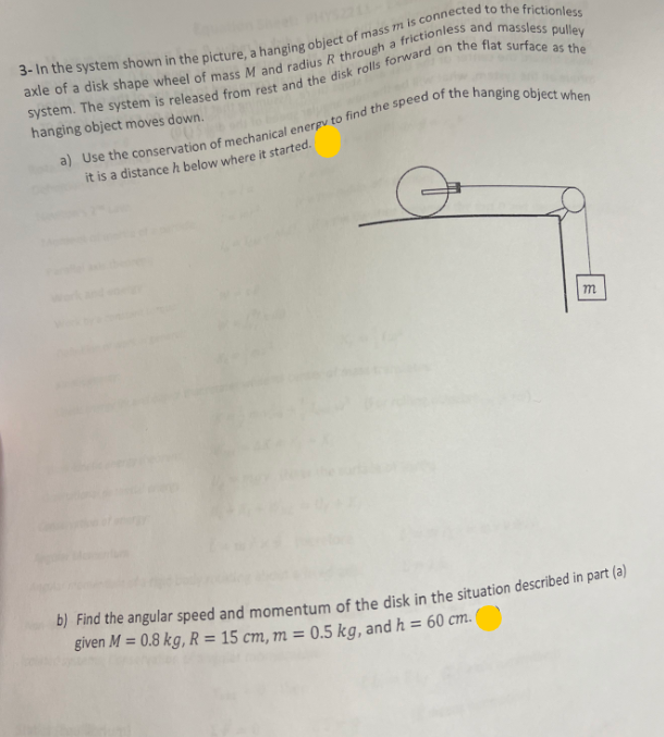 Solved 3-In the system shown in the picture, a hanging | Chegg.com