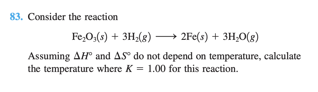 Solved 83. Consider the reaction | Chegg.com