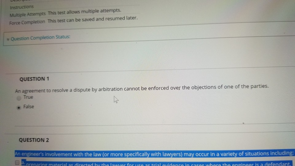 Solved Instructions Multiple Attempts This test allows | Chegg.com