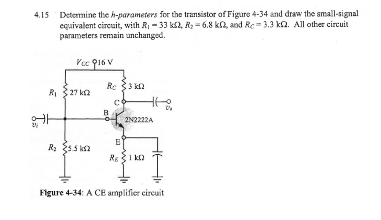 Solved 4.15 Determine the h-parameters for the transistor of | Chegg.com