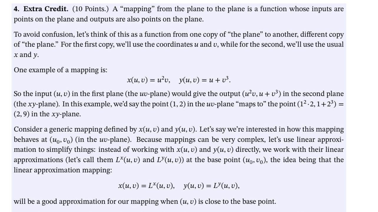 4. Extra Credit. (10 Points.) A "mapping" from the | Chegg.com