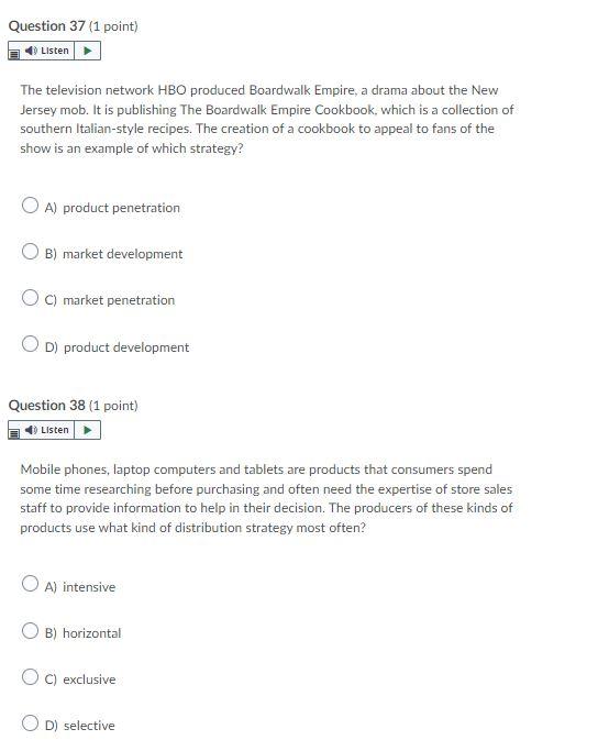 Solved Question 37 (1 point) 4) Listen The television | Chegg.com