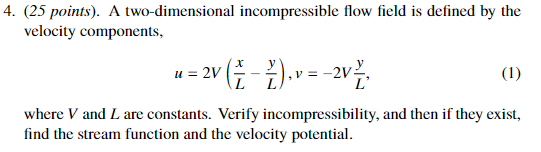 Solved ( 25 points). A two-dimensional incompressible flow | Chegg.com