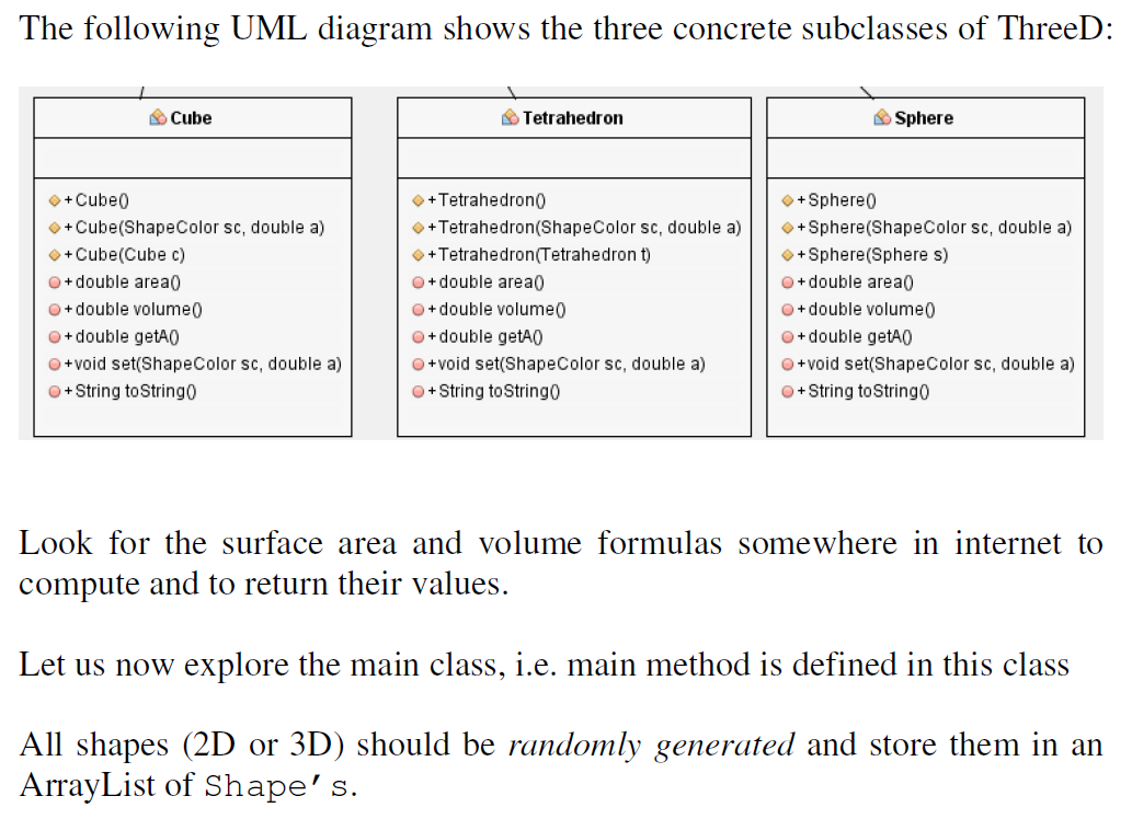 Solved Java Question: Java Shape program with 2 abstract | Chegg.com