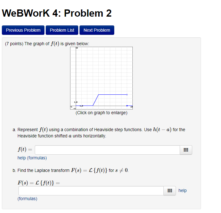 Solved WebWork 4: Problem 2 Previous Problem Problem List | Chegg.com Solved WebWork 4: Problem 2 Previous Problem Problem List | Chegg.com