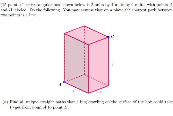 Solved (15 points) The rectangular box shown below is 2 | Chegg.com