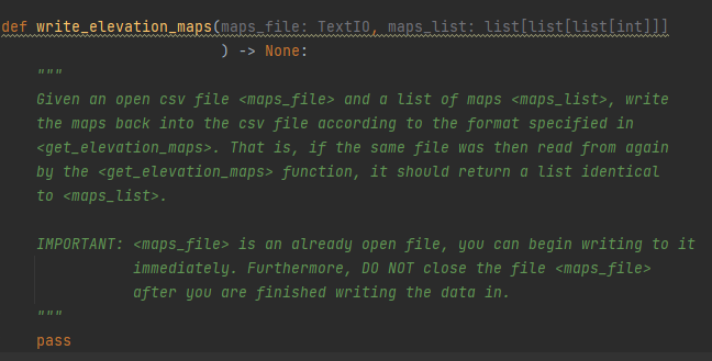Solved def write_elevation_maps (maps_file: | Chegg.com