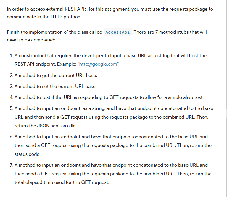 Solved Scenario REST APIs are ubiquitous, and Python is the | Chegg.com