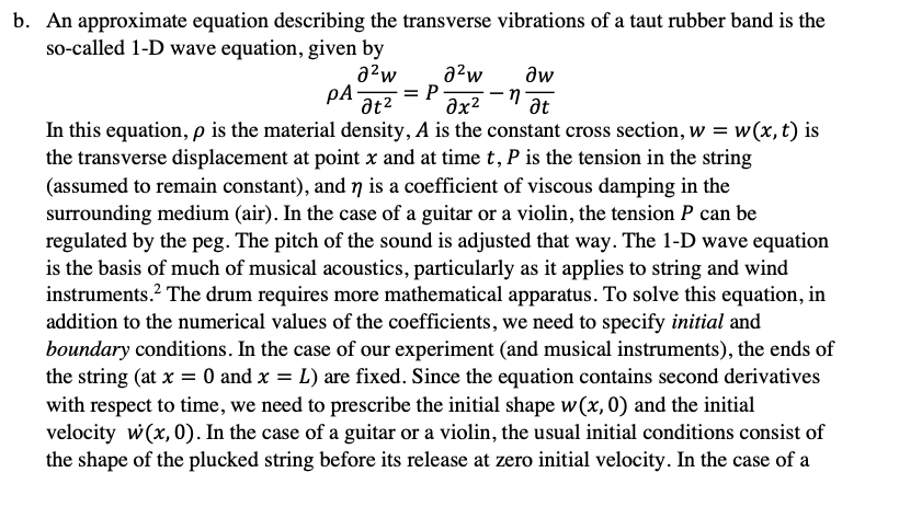 b. An approximate equation describing the transverse | Chegg.com