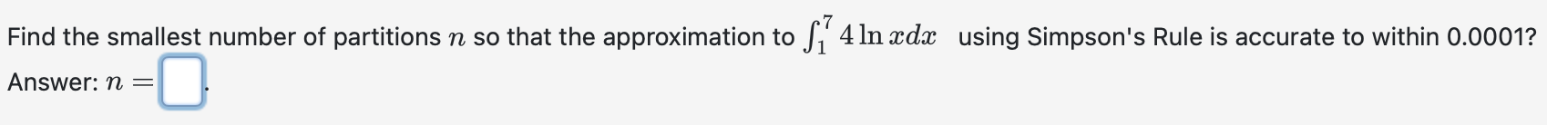 Solved Find the smallest number of partitions n so that the | Chegg.com