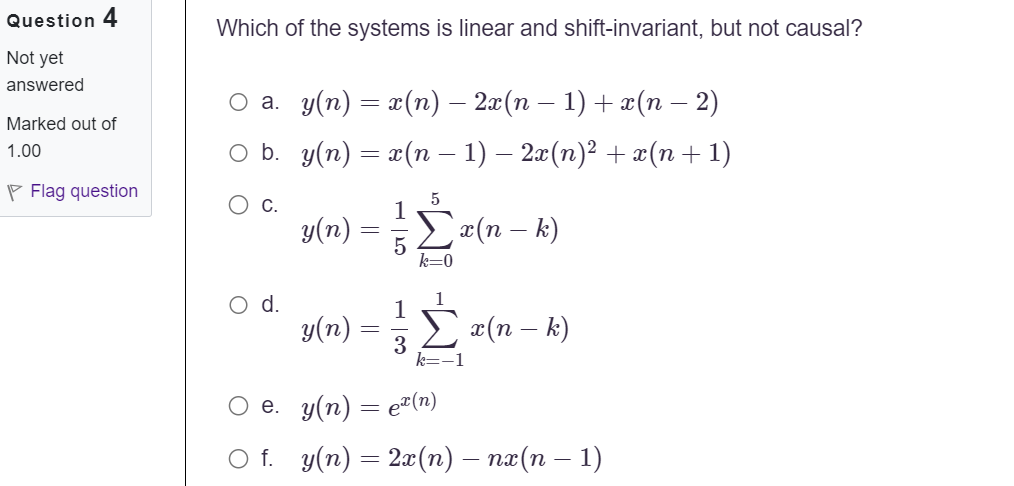 Solved Which of the systems is linear and shift-invariant, | Chegg.com