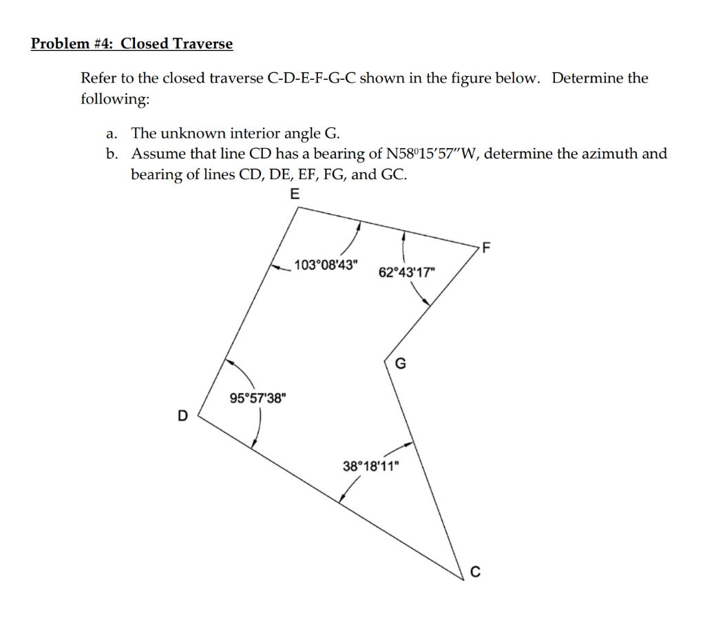Solved Problem #4: Closed Traverse Refer to the closed | Chegg.com
