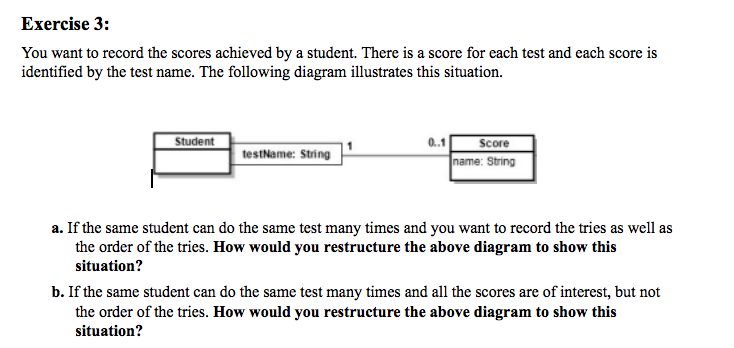 Exercise 3: You want to record the scores achieved by | Chegg.com
