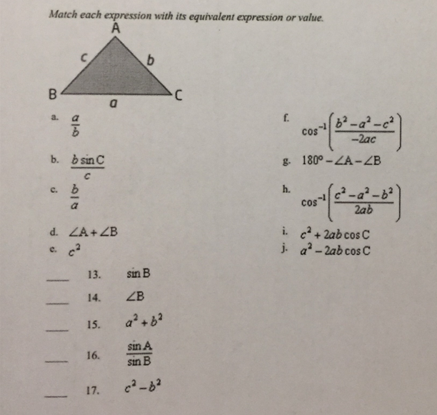 Solved Match each expression with its equivalent expression | Chegg.com
