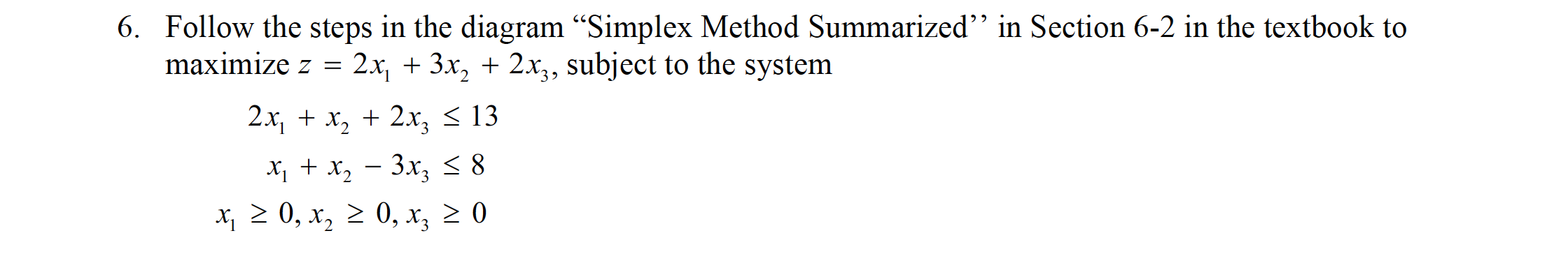 Solved 6. Follow the steps in the diagram "Simplex Method | Chegg.com