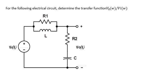 Solved For the following electrical circuit, determine the | Chegg.com