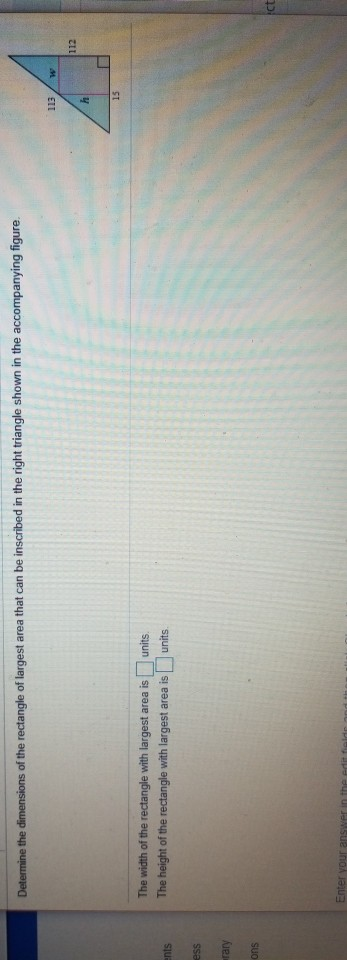 Solved Determine the dimensions of the rectangle of largest | Chegg.com