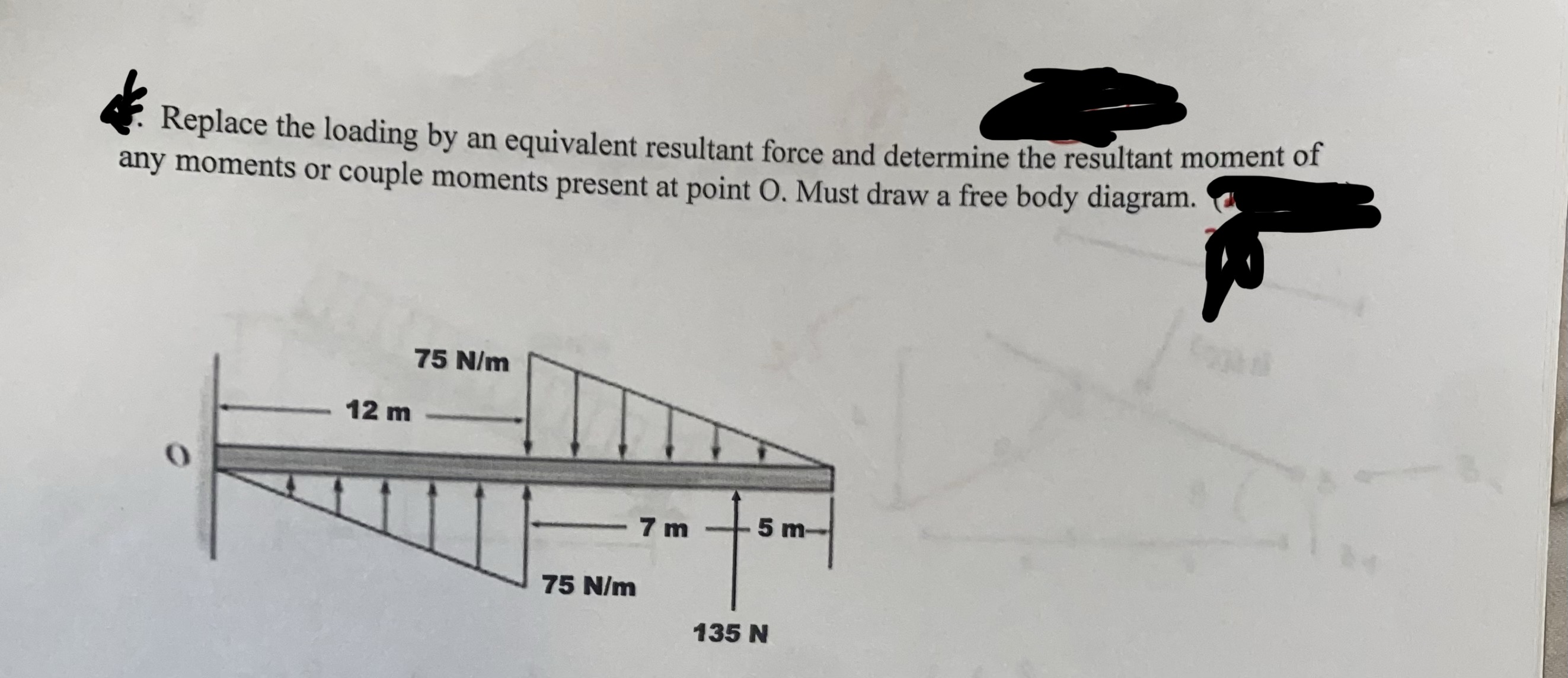 Solved Replace the loading by an equivalent resultant force | Chegg.com