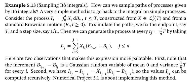 Solved Example 5.13 (Sampling Itô integrals). How can we | Chegg.com