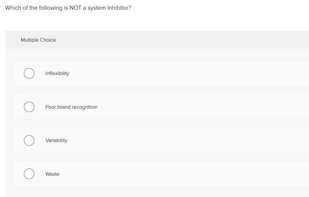 Solved Which of the following is NOT a system inhibitor? | Chegg.com