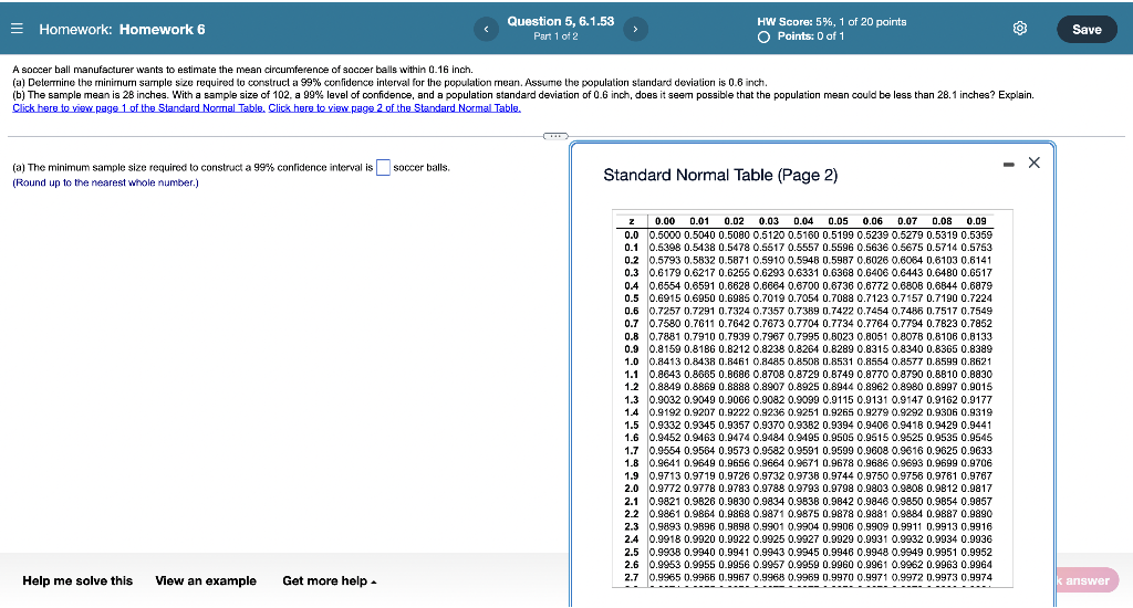 Solved Homework: Homework 6 Question 5, 6.1.53 Part 1 of 2 | Chegg.com