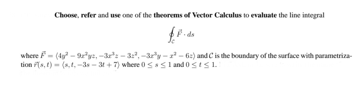 Solved Choose, refer and use one of the theorems of Vector | Chegg.com