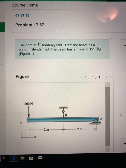 Solved Course Home KHW 13 Problem 17.67 The cord at B | Chegg.com Solved Course Home KHW 13 Problem 17.67 The cord at B | Chegg.com