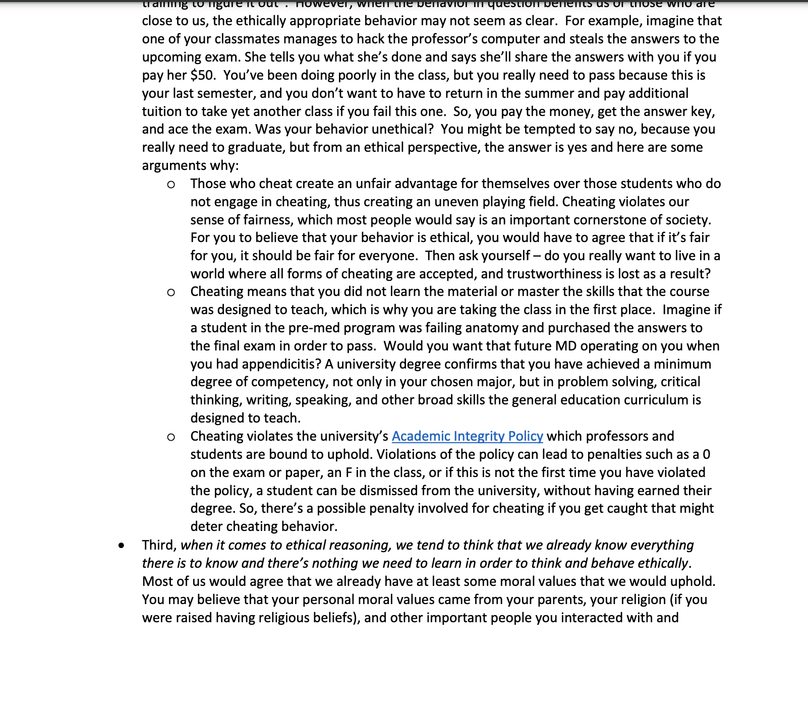 Solved Download and read through: Ethics Reading | Chegg.com