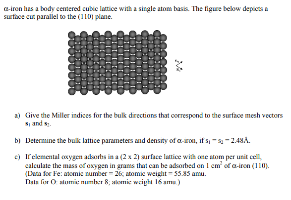 Solved α-iron has a body centered cubic lattice with a | Chegg.com