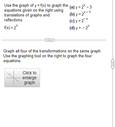 Solved Use the graph of y=f(x) ﻿to graph theequations given | Chegg.com