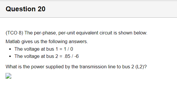 Solved (TCO 8) The per-phase, per-unit equivalent circuit is | Chegg.com