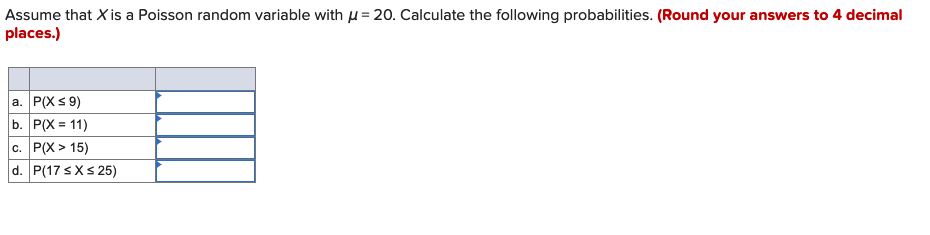 Solved Assume that Xis a Poisson random variable with μ = | Chegg.com