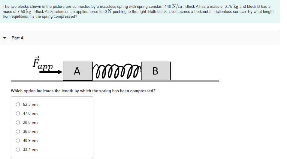 Solved The two blocks shown in the picture are connected by | Chegg.com