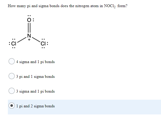 Solved How many pi and sigma bonds does the nitrogen atom in | Chegg.com