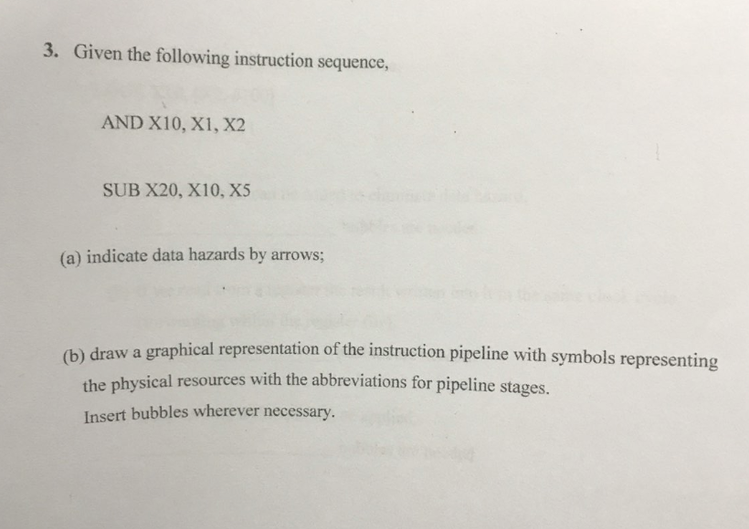 Solved 3. Given the following instruction sequence, AND X10, | Chegg.com