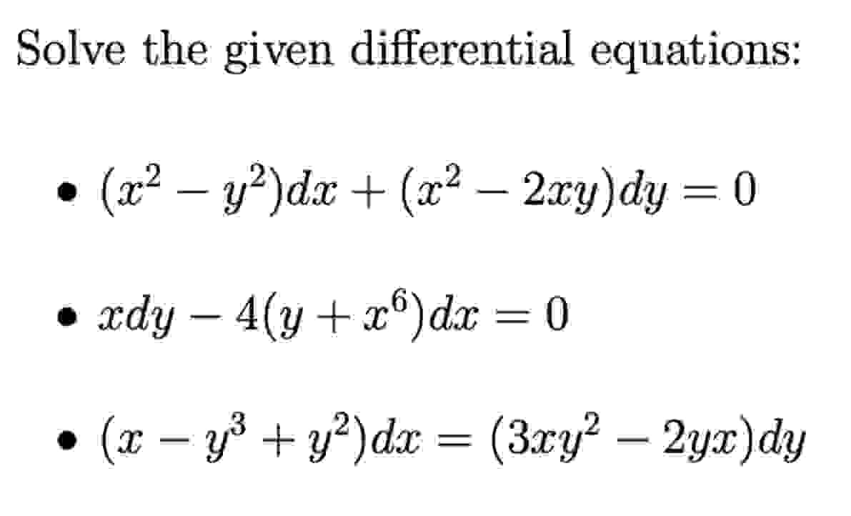 Solved Solve the given differential | Chegg.com