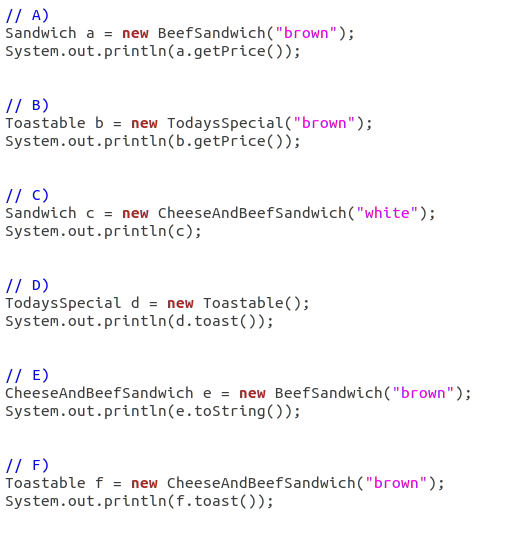 Solved interface Toastable { String toast(); } // abstract | Chegg.com