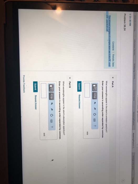 Solved What wavelengths appear in the atom's absorption | Chegg.com