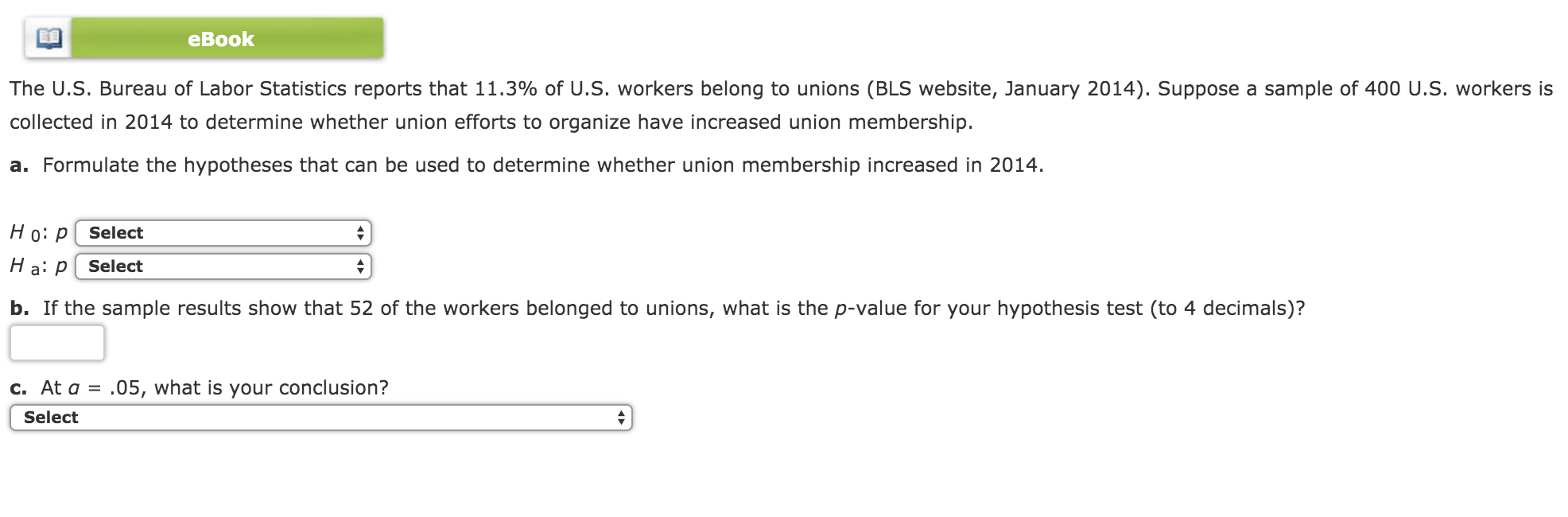 Solved eBook The U.S. Bureau of Labor Statistics reports | Chegg.com Solved eBook The U.S. Bureau of Labor Statistics reports | Chegg.com