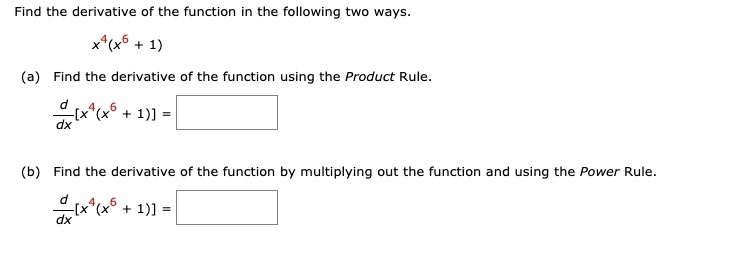 Solved Find the derivative of the function in the following | Chegg.com