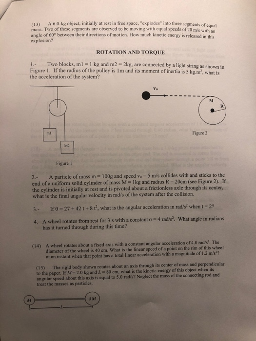 Solved 13 A 60 Kg Object Initially At Rest In Free
