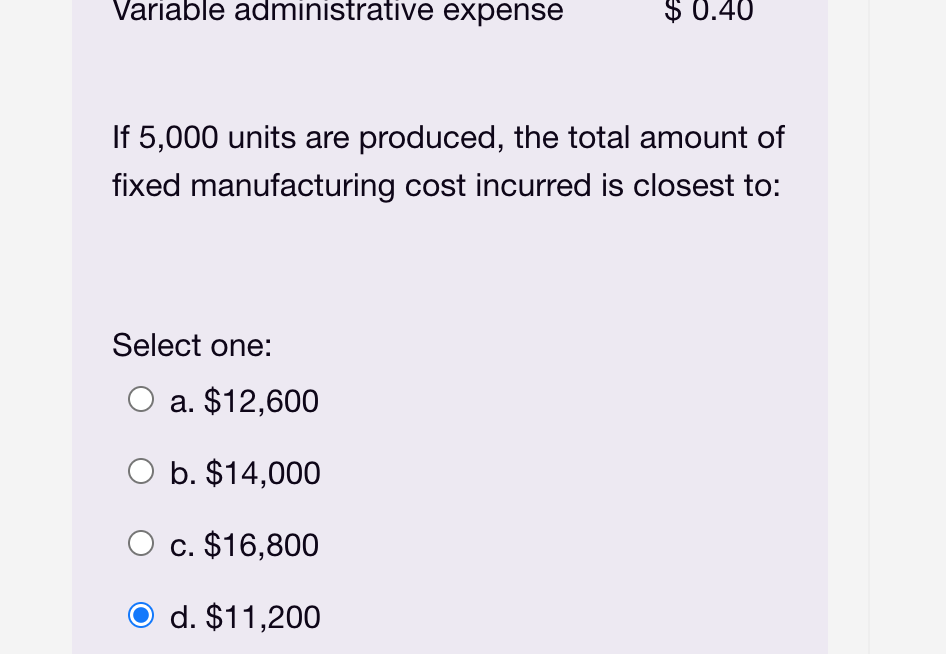 Solved Schonhardt Corporation's relevant range of activity | Chegg.com